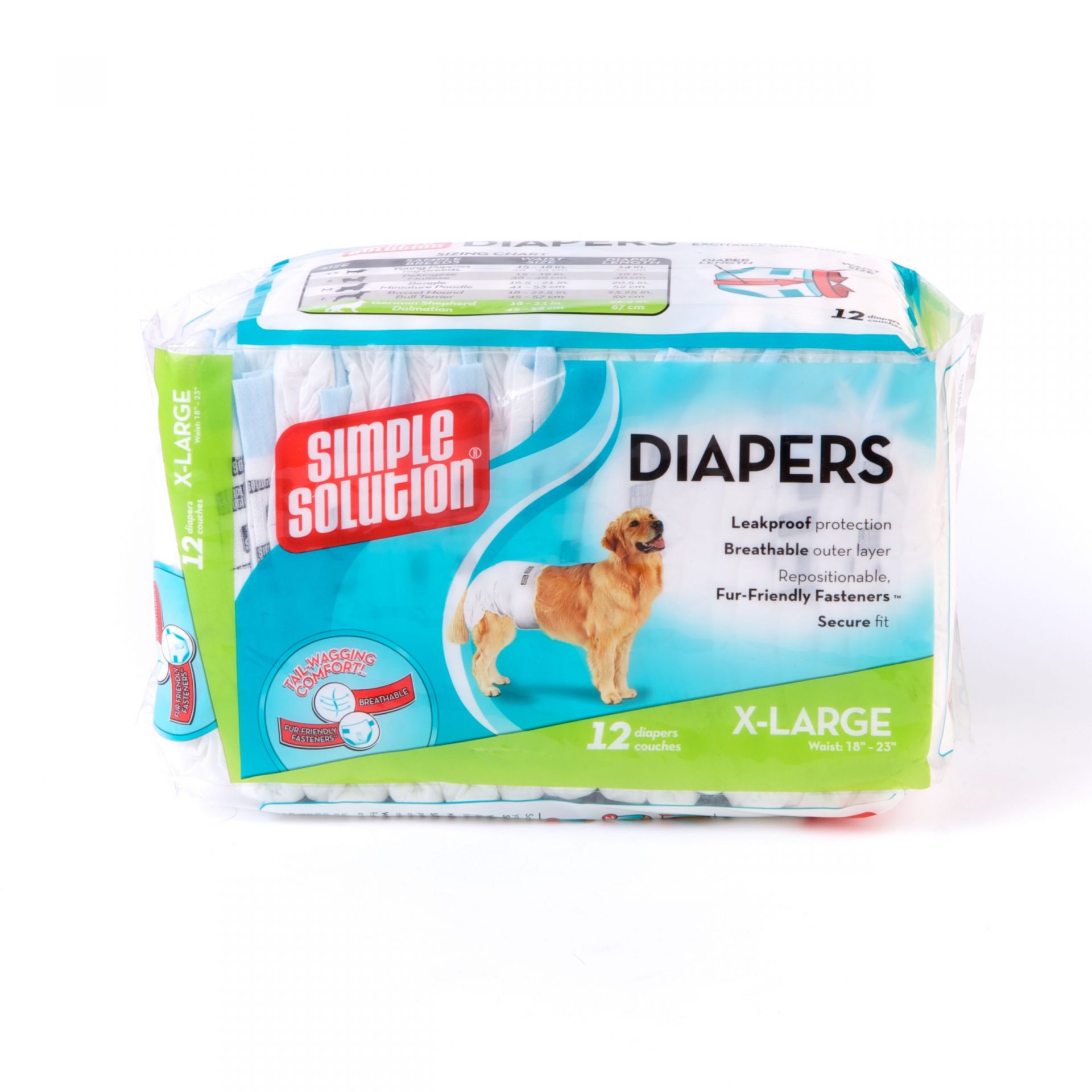 The Bramton Company – Diapers For Dogs Tail-Wagging XL 18″x23″ 12pcs ...